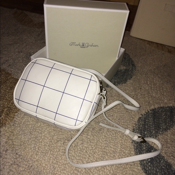 Mark & Graham | Bags | Mark Graham Ivory Grid Checker Crossbody Bag New ...
